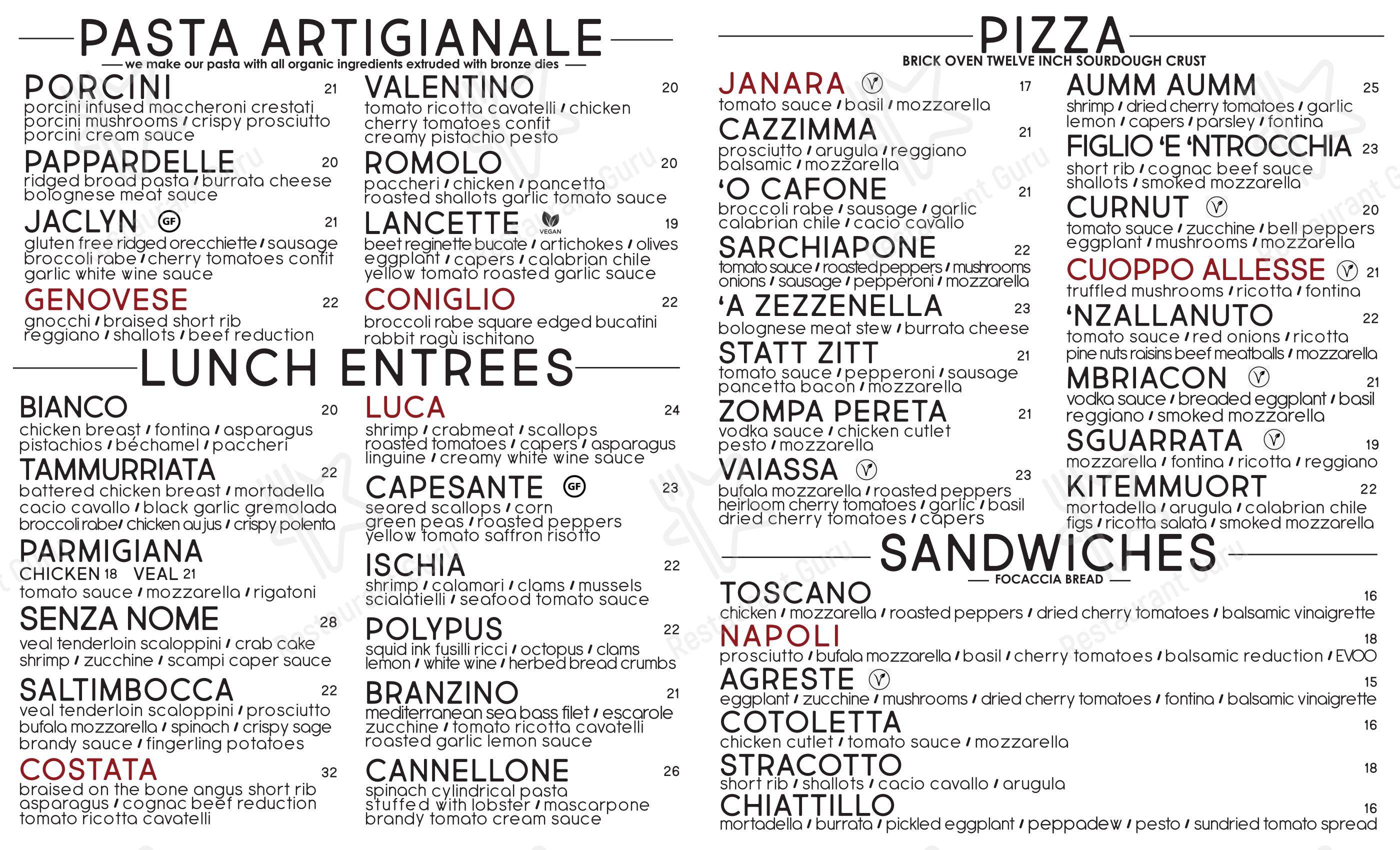 Menu at Luca's Ristorante pizzeria, North Brunswick Township, NJ-27