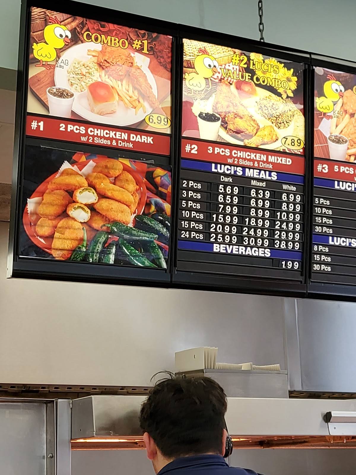 Menu at Luci's Chicken & Rice restaurant, Arlington