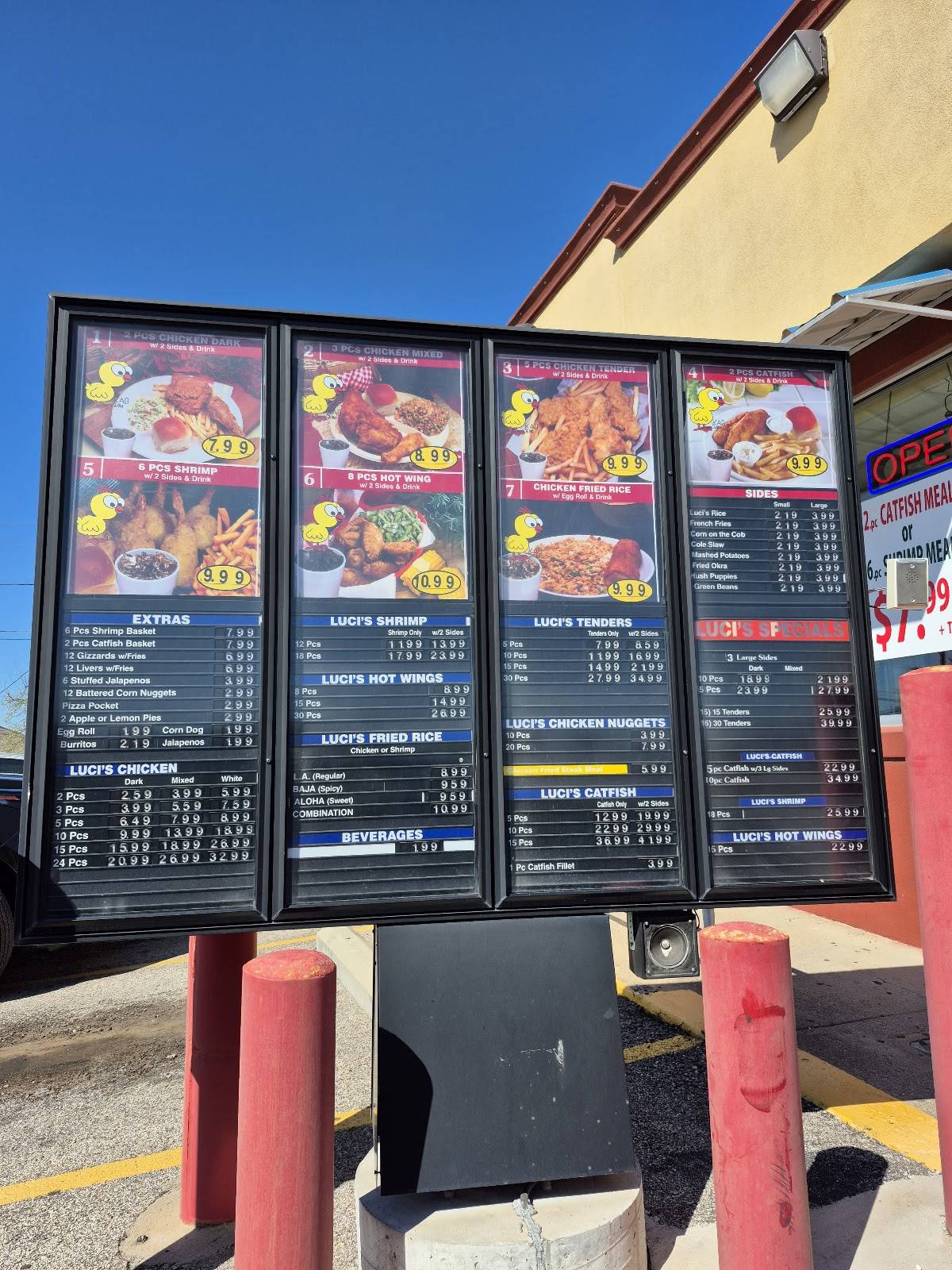 Menu at Luci's Chicken & Rice restaurant, Arlington
