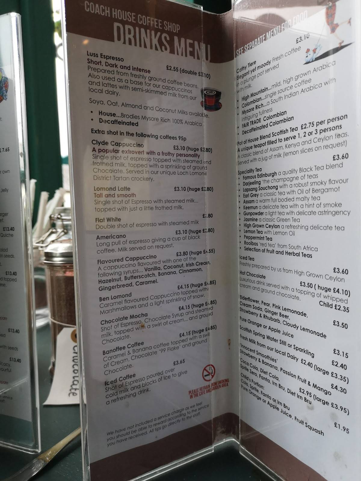 Menu at Coach House Coffee Shop and Store cafe, Luss