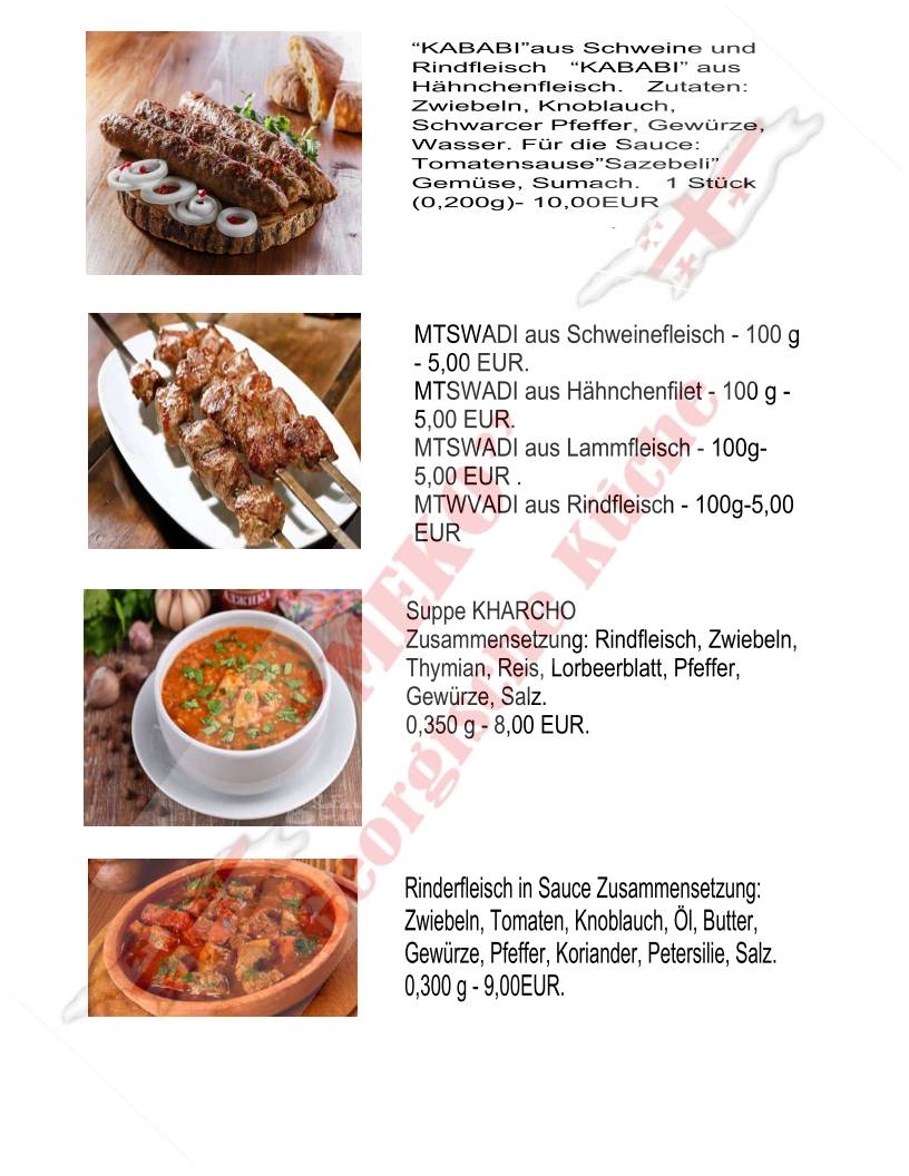 Speisekarte von MEKO - Georgische Kūche in Passau restaurant, Passau
