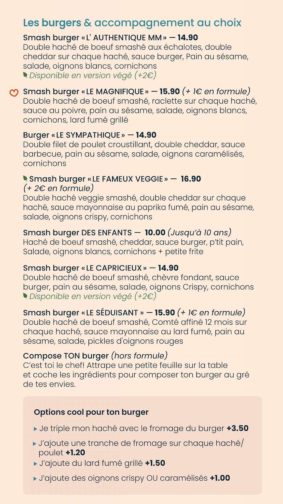 Menu au MONSIEUR MADAME restaurant, La Rochelle