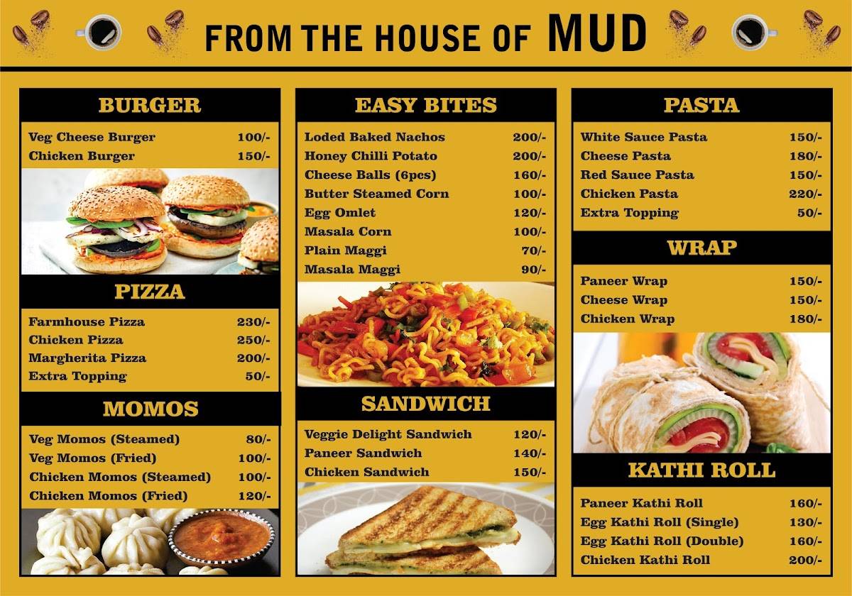 Menu at MUD Café, Greater Noida