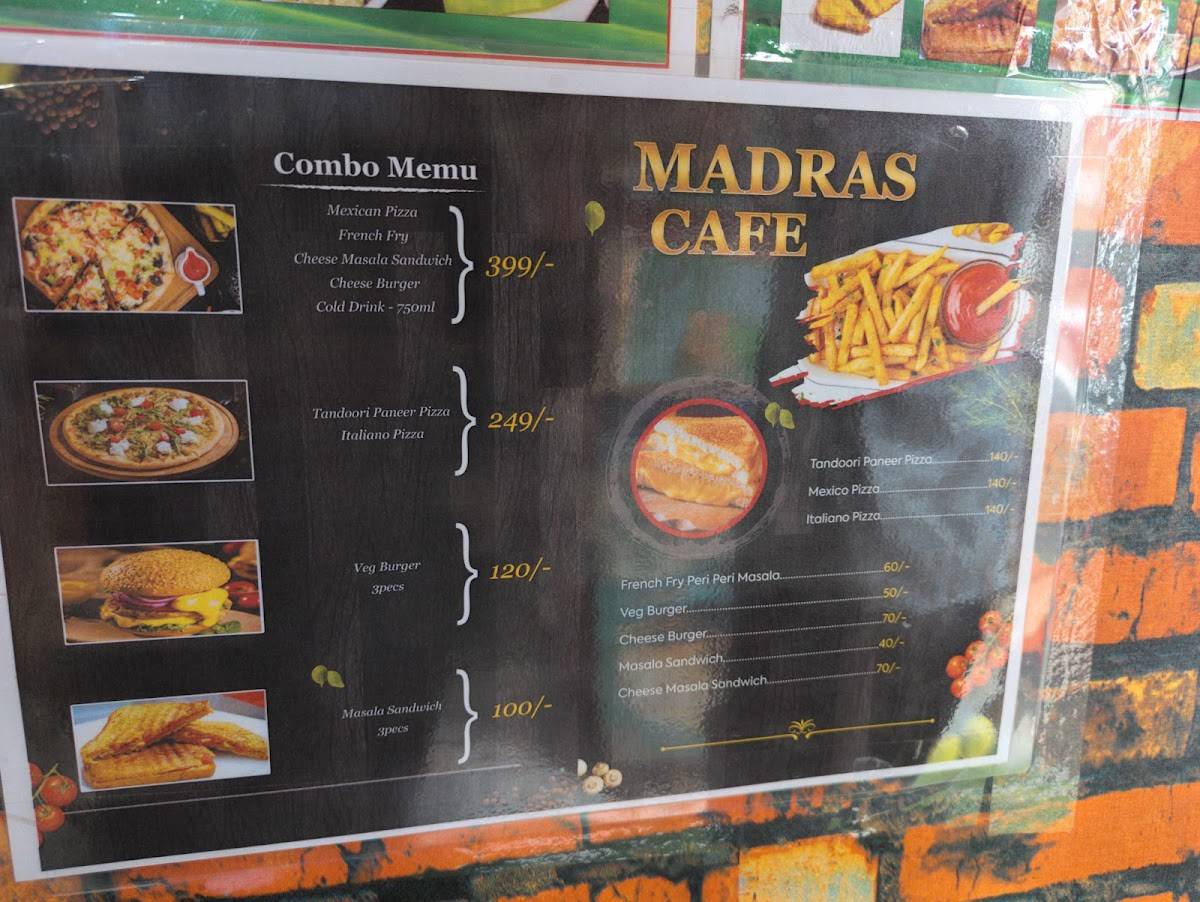 Menu at Madras cafe, Daman, CRFW+673