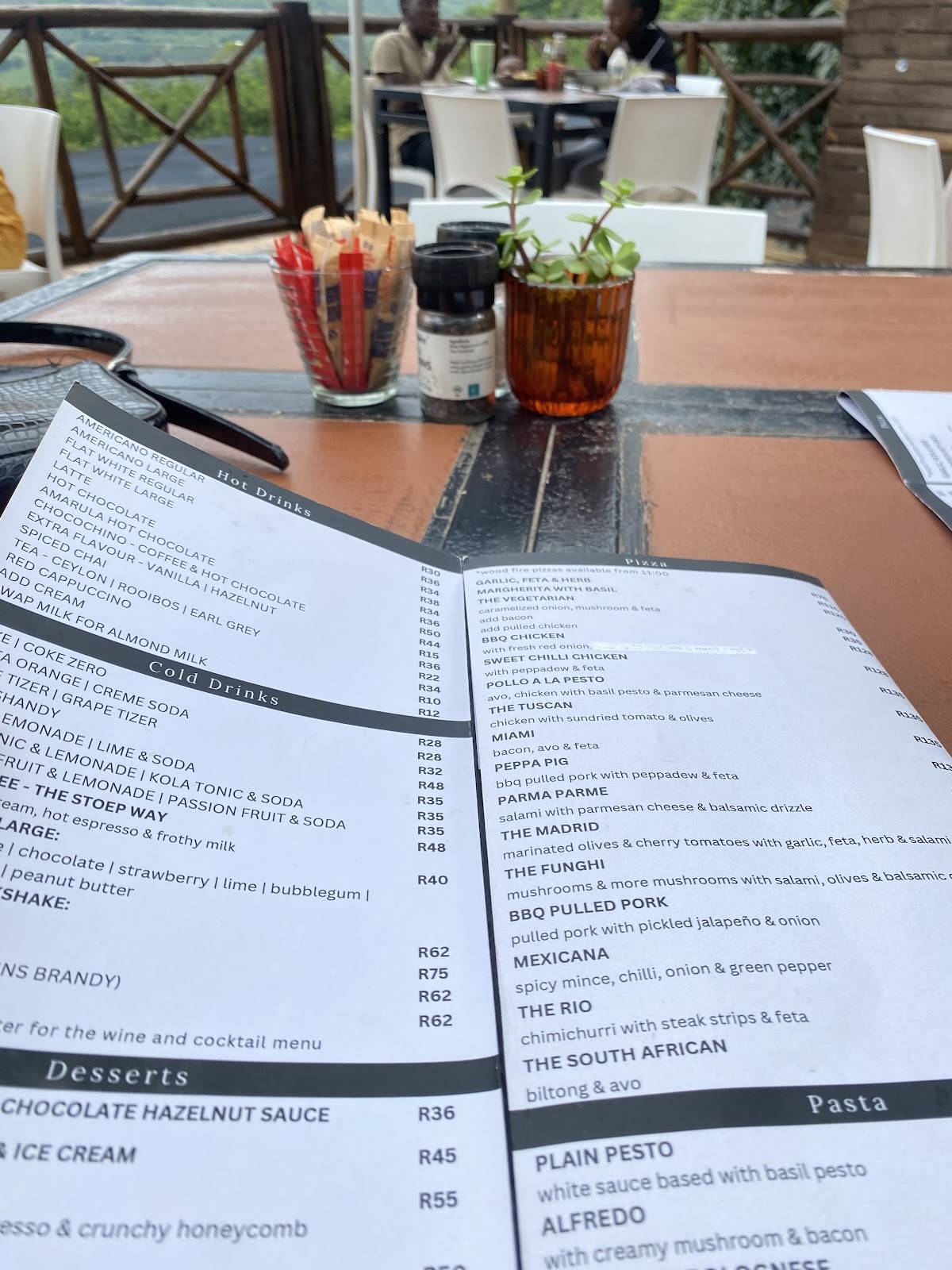 Menu at Magnolia's Catering restaurant, Tzaneen
