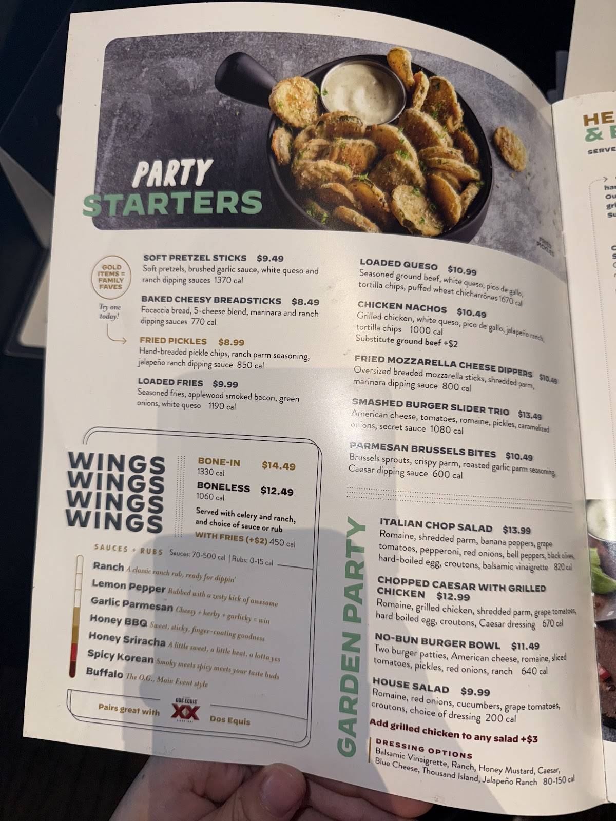 Menu at Main Event Knoxville restaurant, Knoxville