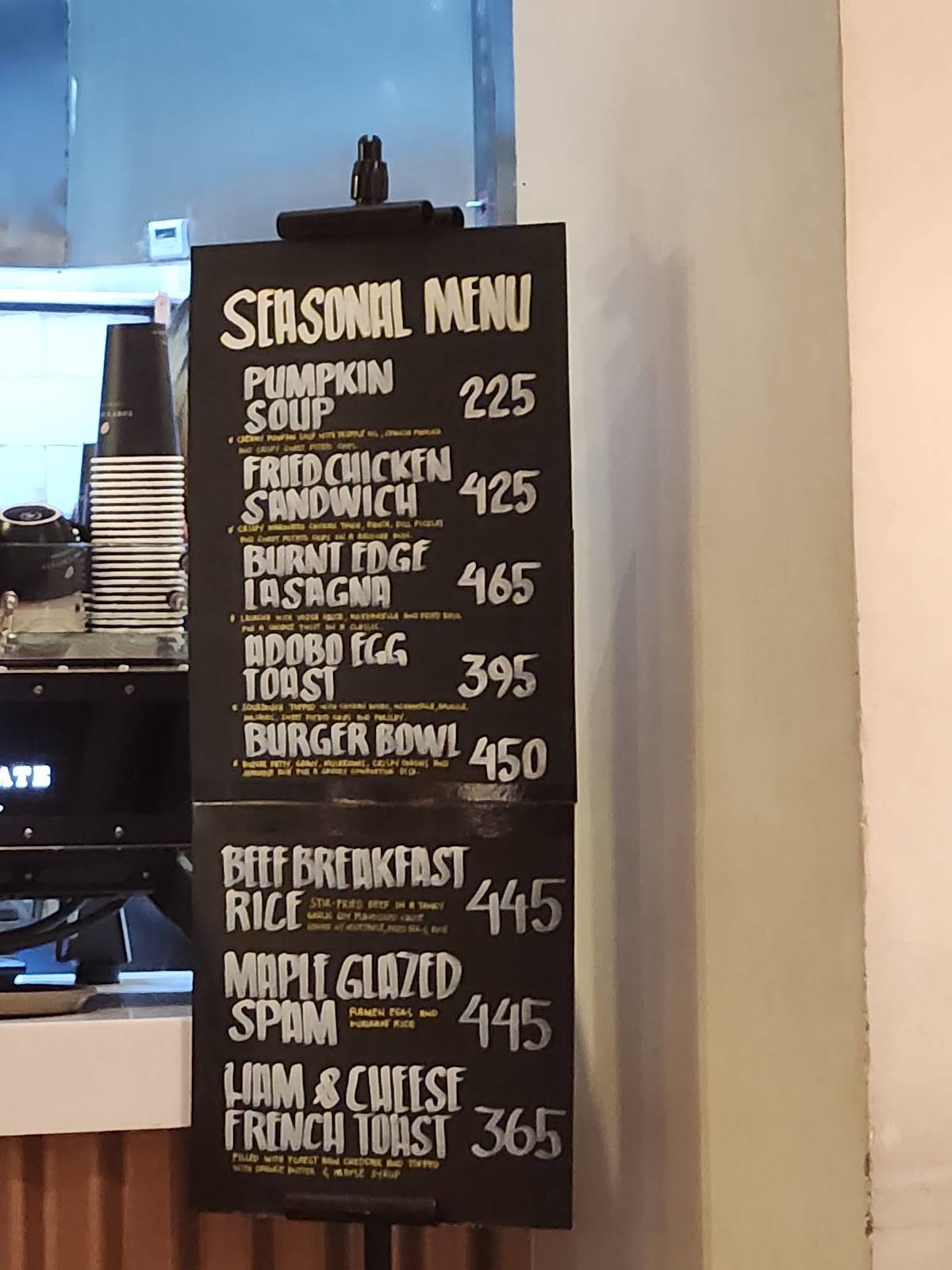 Menu at Toby’s Estate Coffee Roasters cafe, Makati, G/F
