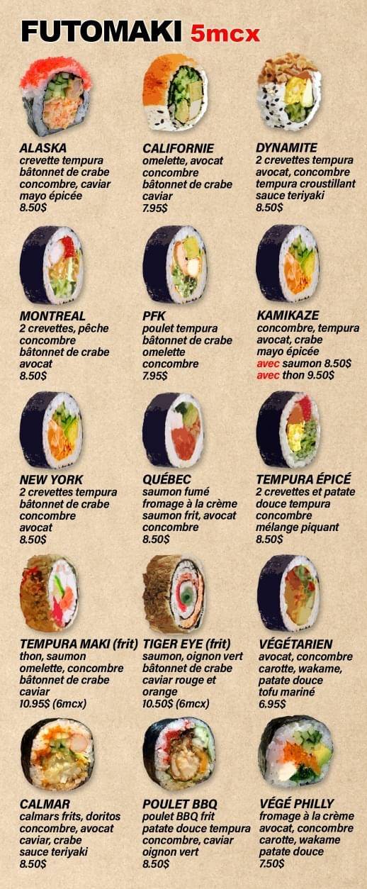 Menu au Maki Maki restaurant, Varennes