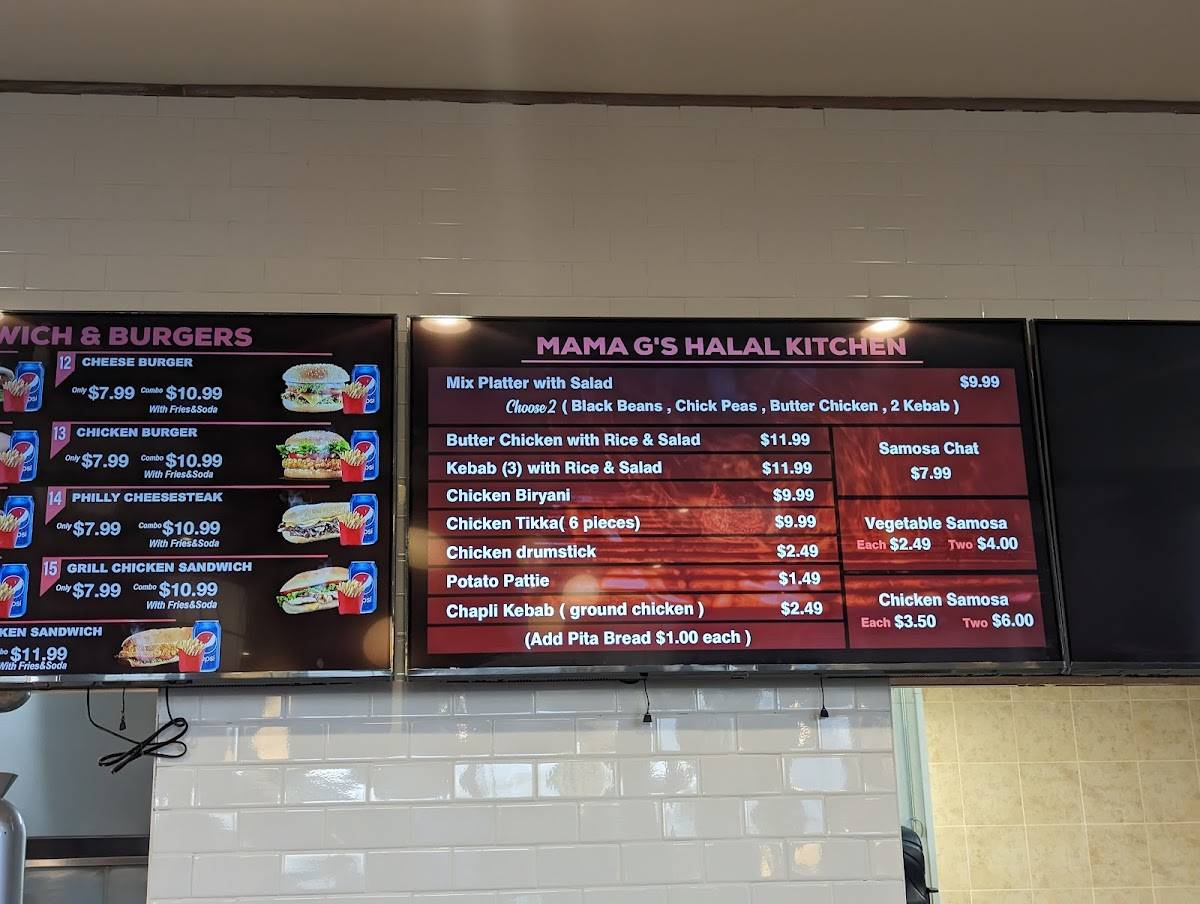 Menu at Mama G's Halal Kitchen restaurant, New York City