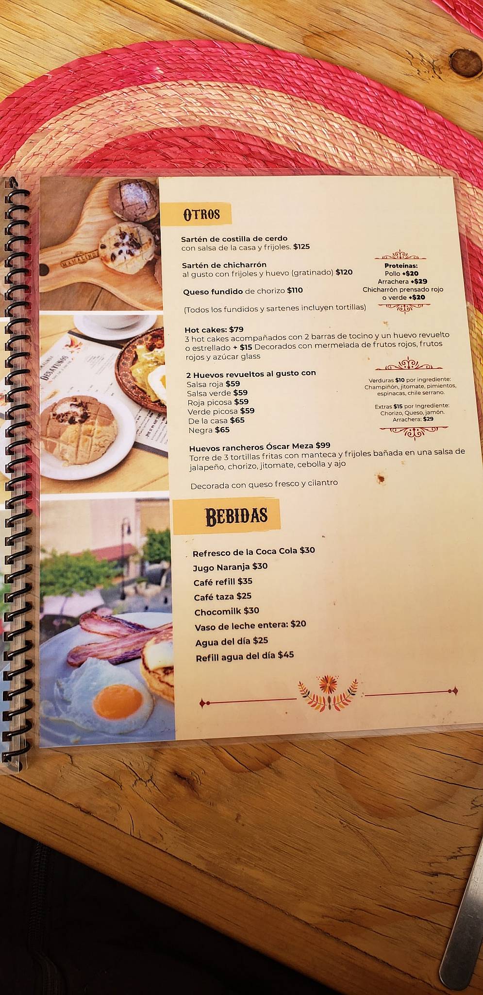 Menu at Mamalinda “Del Codo” restaurant, Aguascalientes