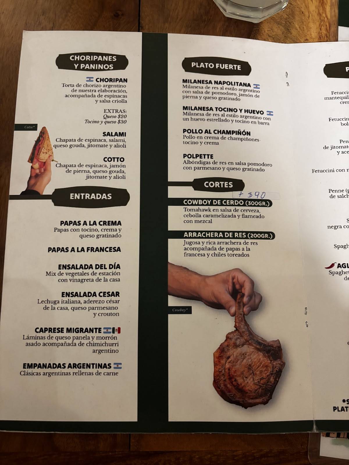 Menu at Mamalinda “Del Codo” restaurant, Aguascalientes