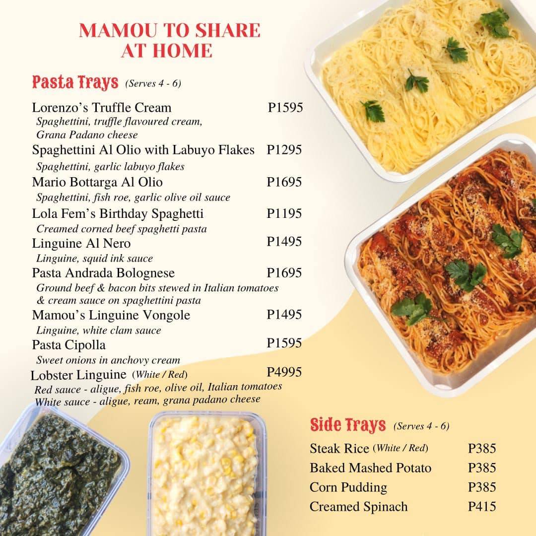 Menu at Mamou - A Home Kitchen steakhouse, Taguig, Mcarthur Avenue ...