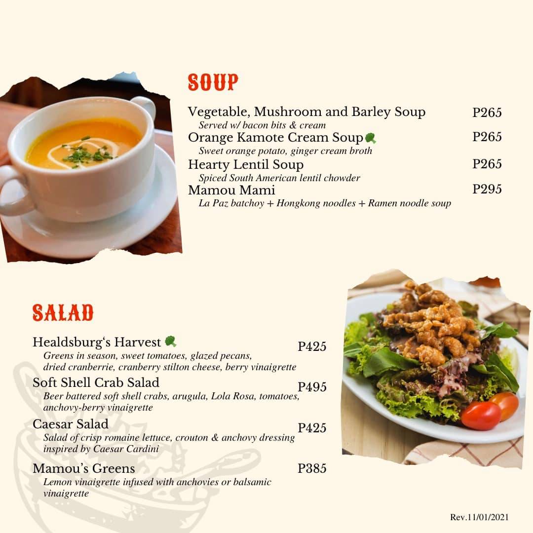 Menu at Mamou - A Home Kitchen steakhouse, Taguig, Mcarthur Avenue ...