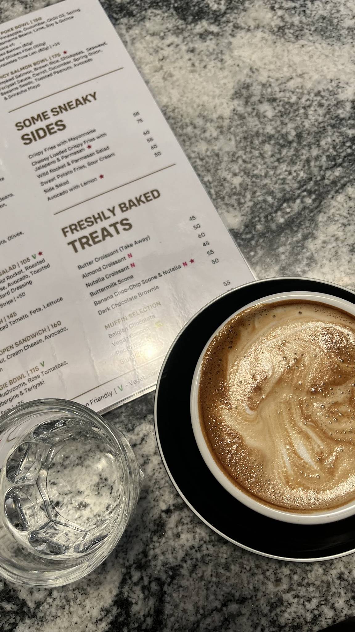 Menu au Manaka Coffee Rand Steam, Johannesburg