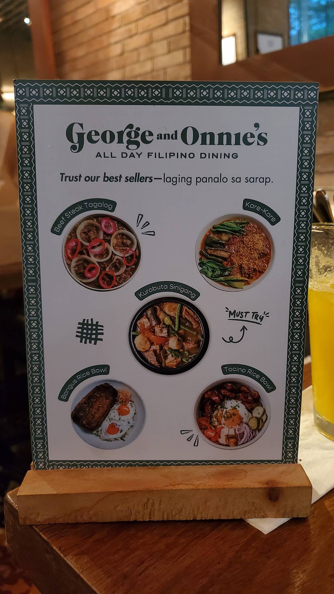 Menu at George and Onnie's BGC - World Plaza restaurant, Taguig, Ground ...