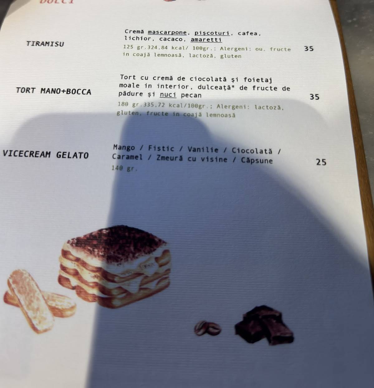Menu at Mano+Bocca Panini Bar, Bucharest