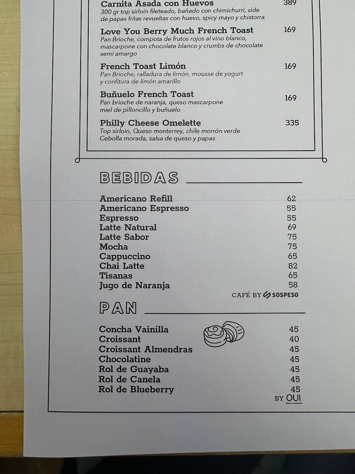 Carta del restaurante Mantequilla Cacho, Tijuana, Av. Colima 2292
