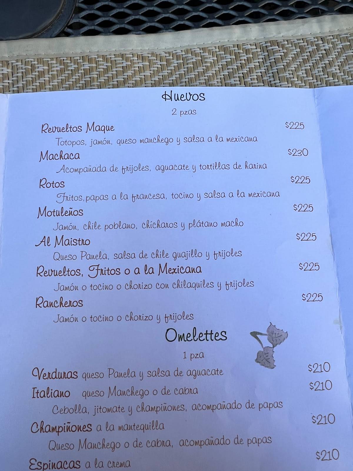 Carta de MAQUE café, Ciudad López Mateos, C. Varsovia 61