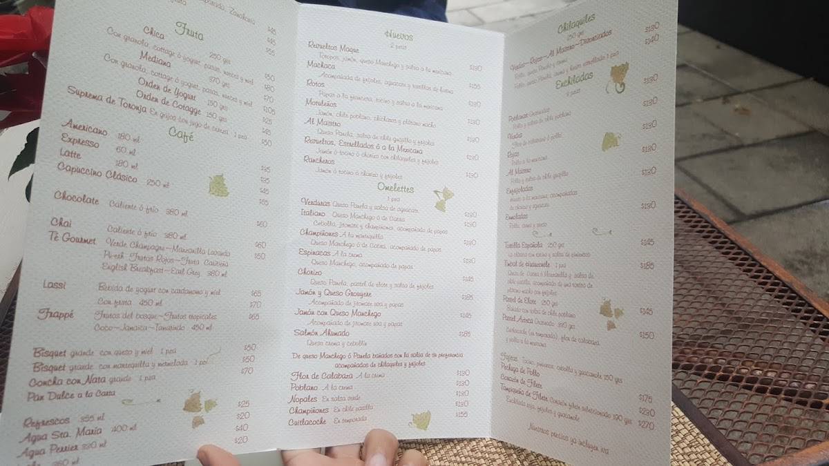 Carta de MAQUE café, Ciudad de México, Calle Ozuluama 4