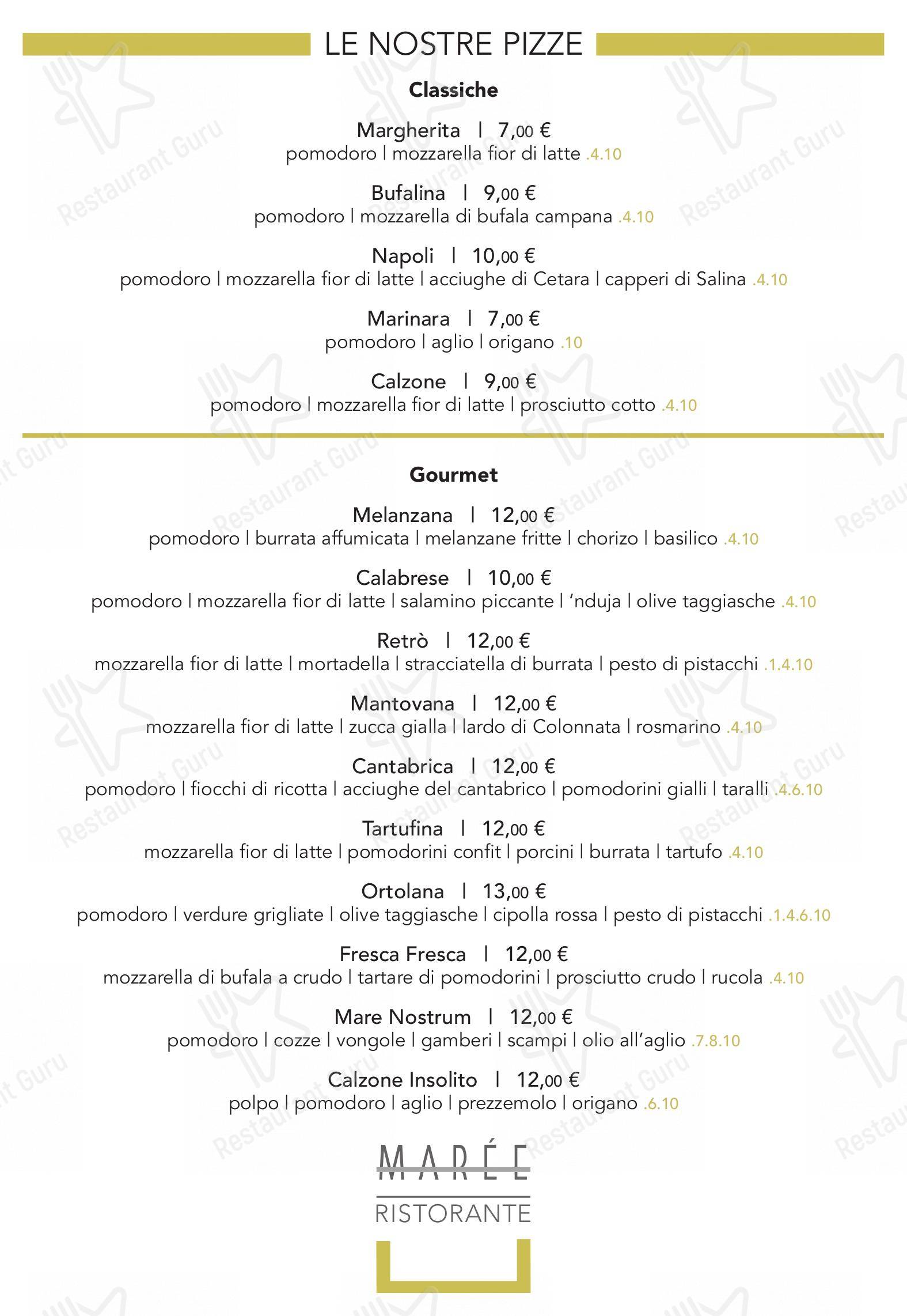 Menu da Marèe ristorante, Firenze, Via San Biagio A Petriolo 2