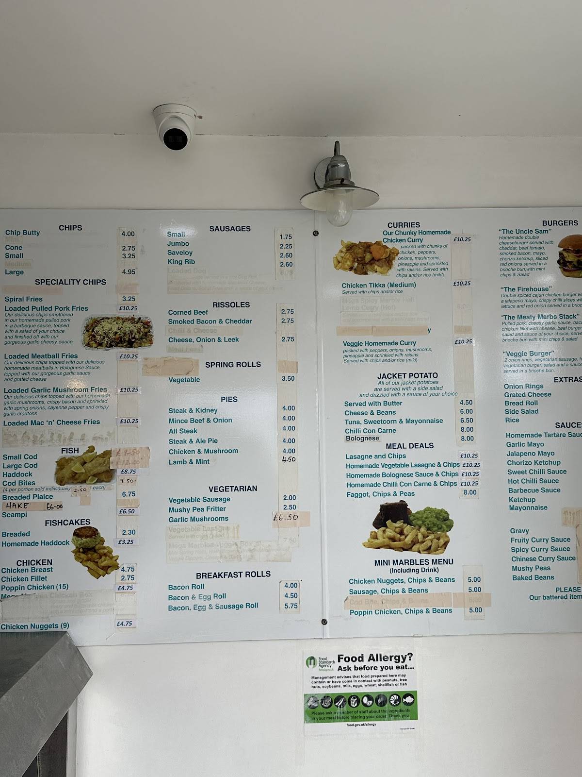 Menu at Marble Hall Chippy fast food, Milford Haven