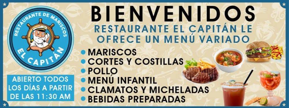 Menu at Mariscos El Capitán restaurant, Ramos Arizpe