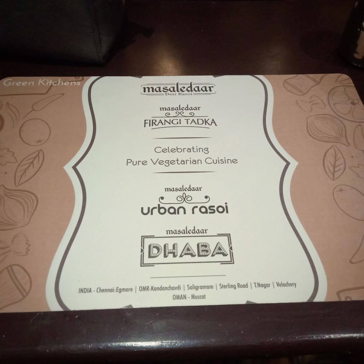 Menu at Masaledaar Desi Rasoi, Chennai, Wellingdon Estate