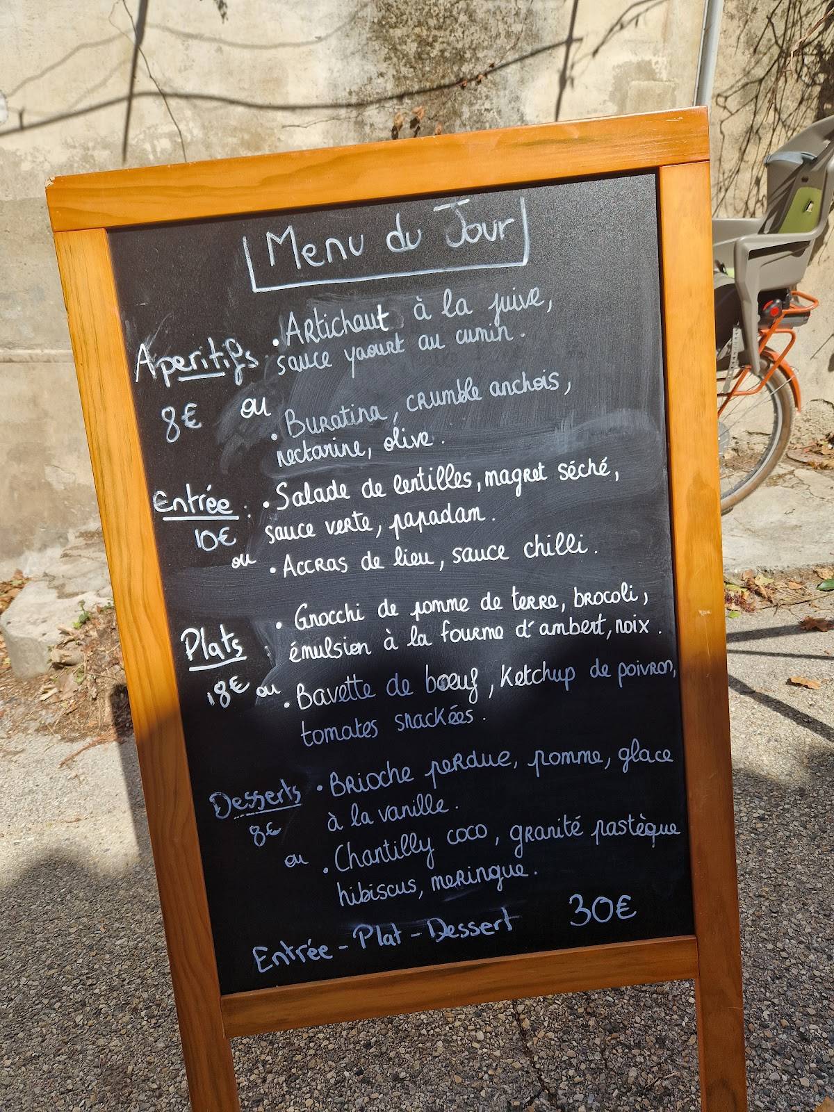Menu au MatCha restaurant, Cucuron