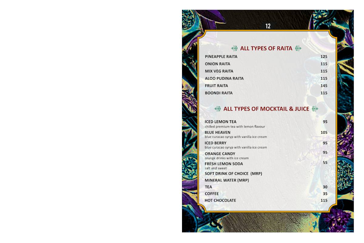 Menu at Navaratna Veg Restaurant Sahadat pura mau SBI Bank main branch, Mau