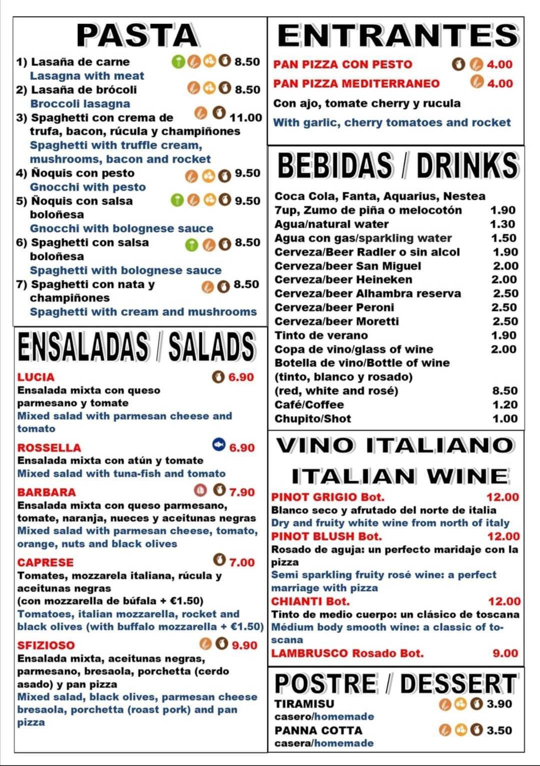 Carta del restaurante Maxi Pizza - Malaga, Torremolinos