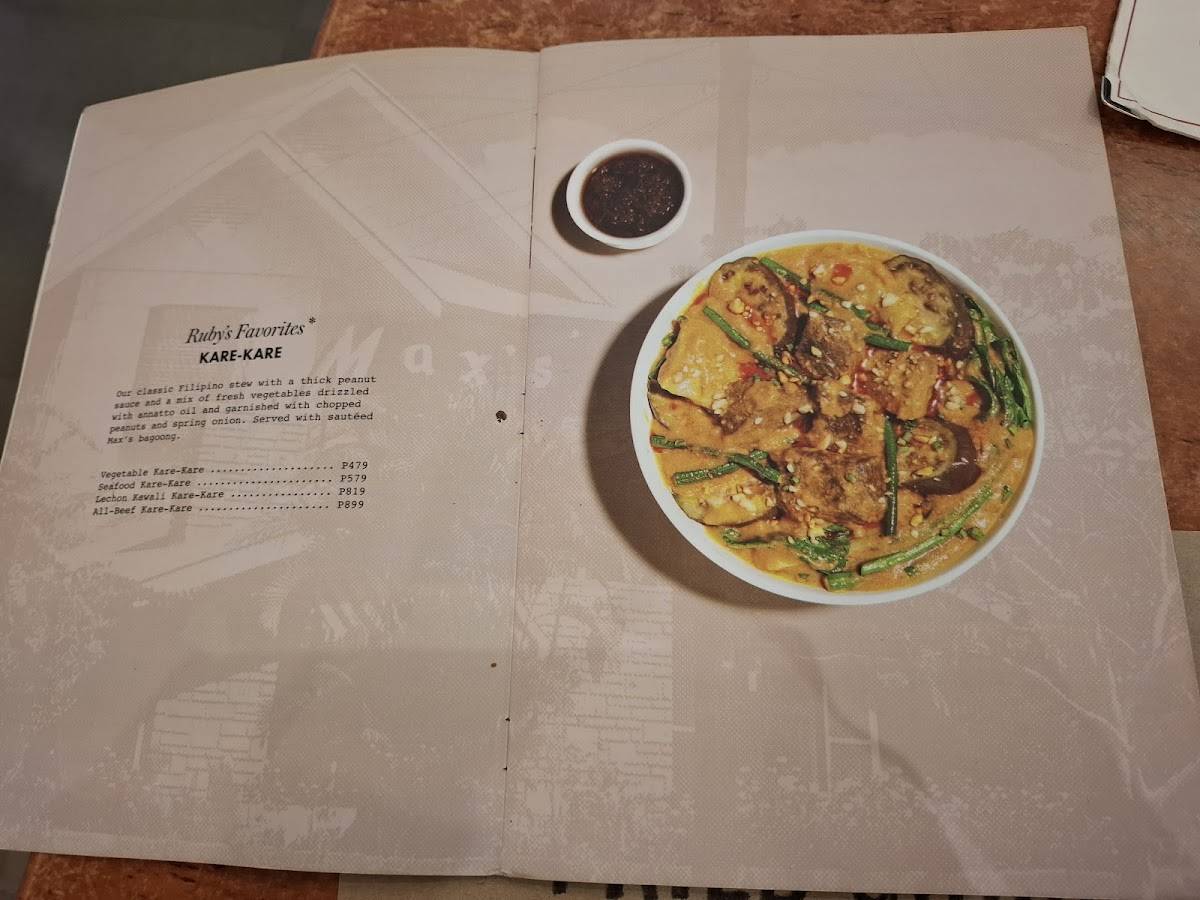 Menu at Max’s Restaurant, Cebu City, SM Seaside City