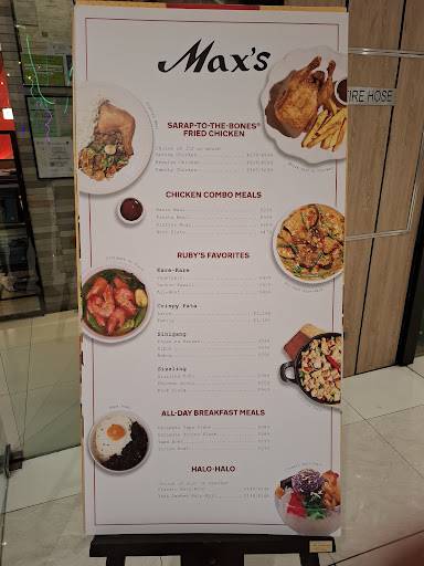 Menu at Max’s Restaurant, Cebu City, SM Seaside City