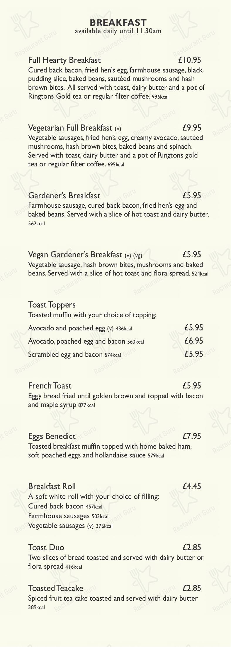 Menu at Mayfield Garden Centre cafe, Kelso