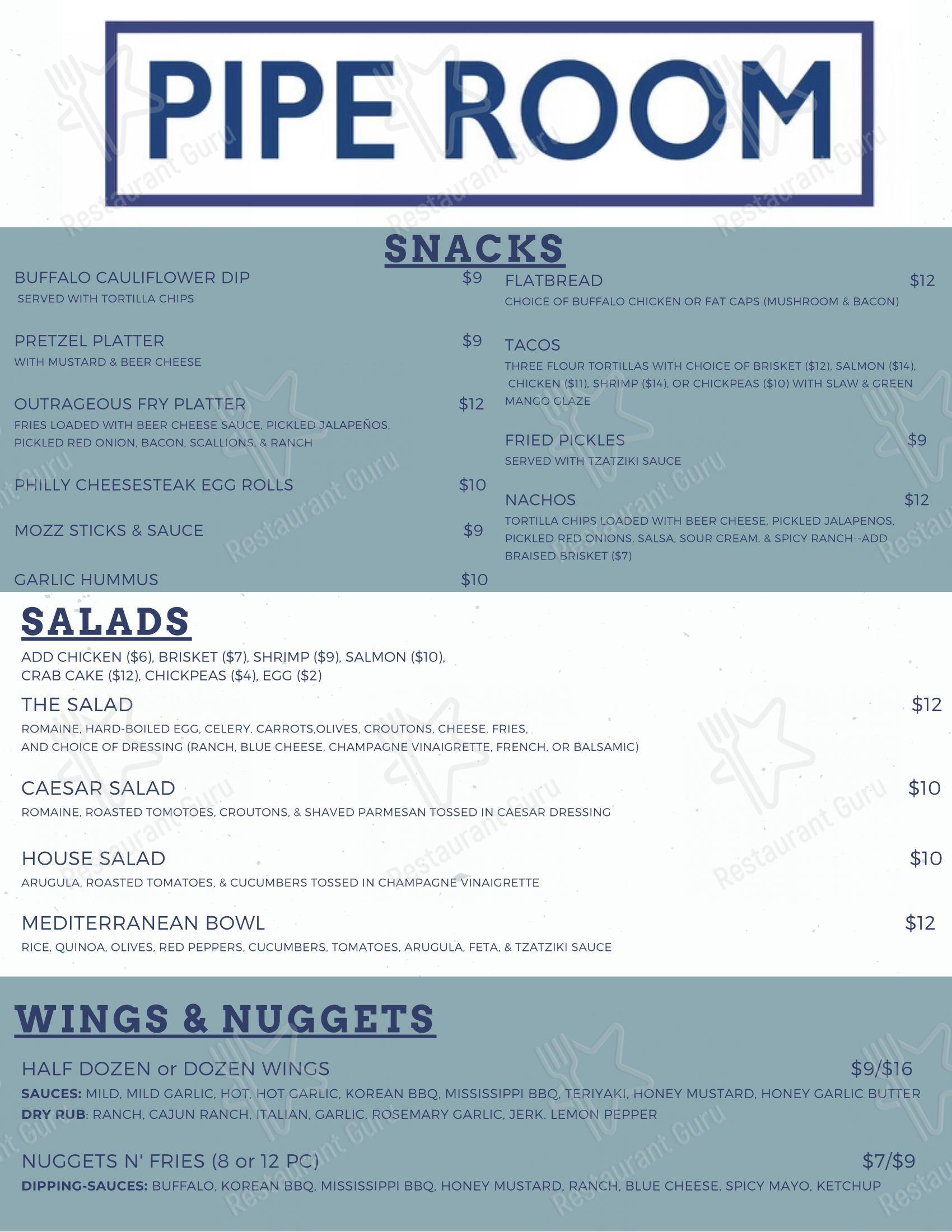 Menu at Mayfield pub & bar, Hollidaysburg