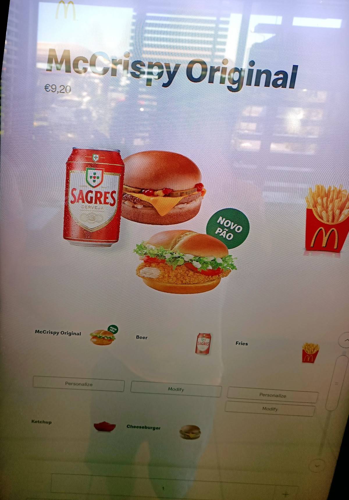 Menu em McDonald's Beja restaurante de fast food, Beja