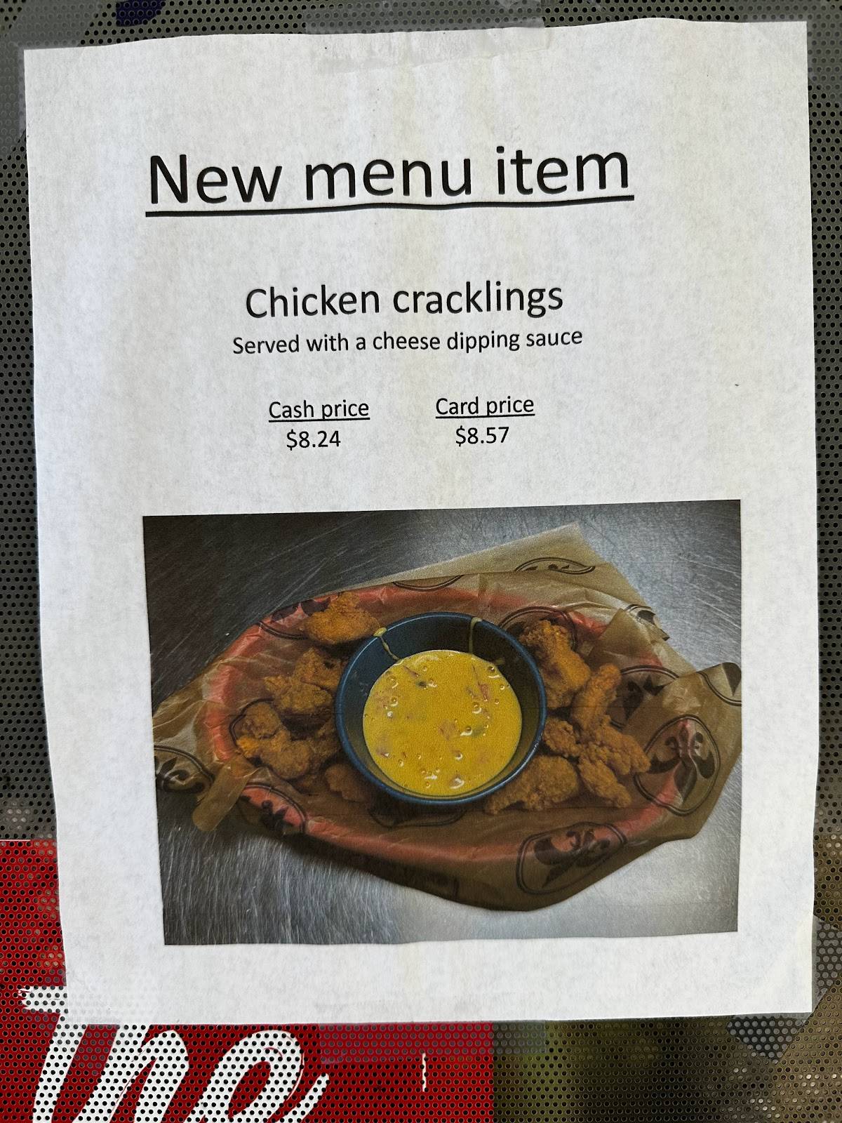 Menu at Me-Maw's Cajun Cuisine BBQ, Galliano