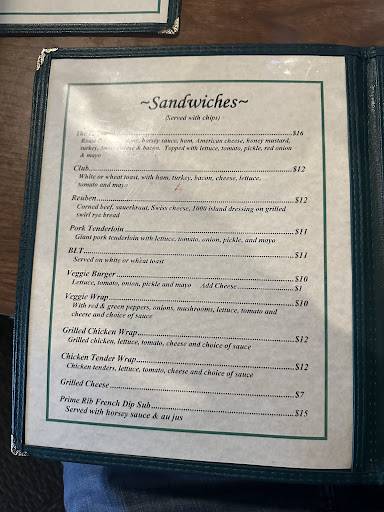 Menu at Meadows Restaurant, Springfield