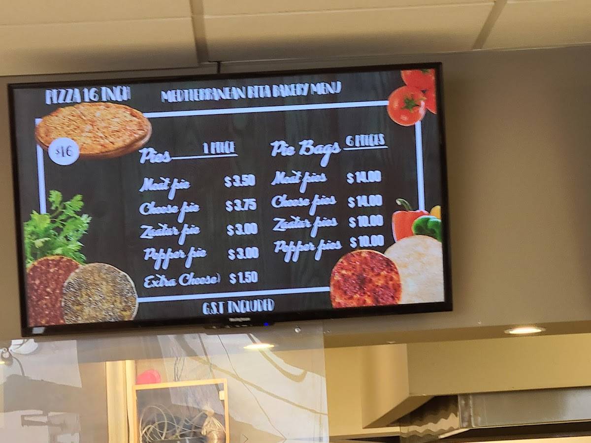 Menu au Mediterranean Pita Bakery, Edmonton