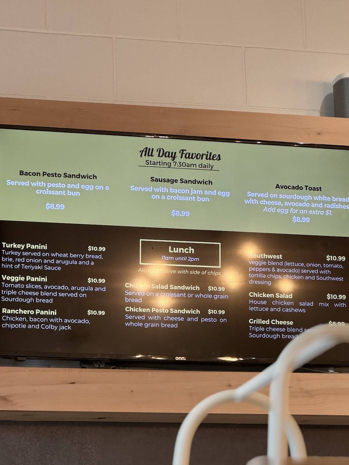 Menu at Medlar Coffee Co. restaurant, Spencer