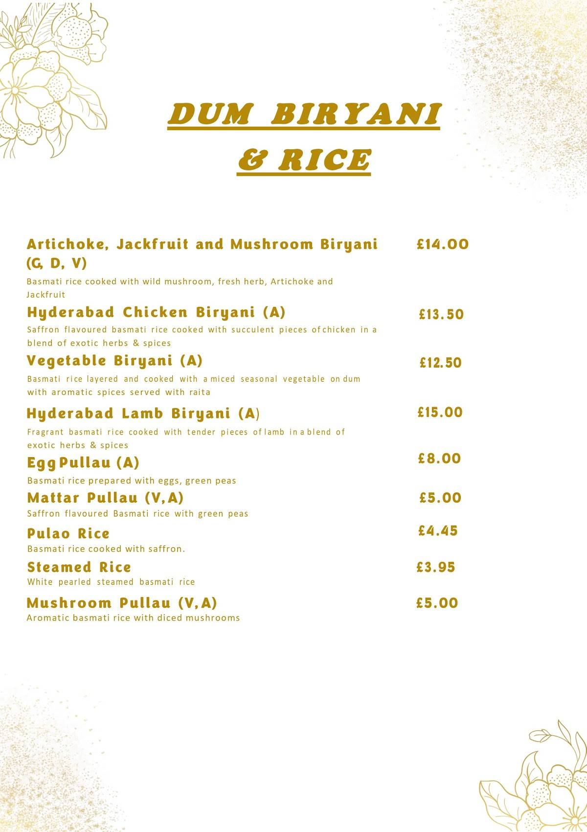 Menu at Mela Restaurant Fine Dining Restaurant in Ealing Best Indian ...