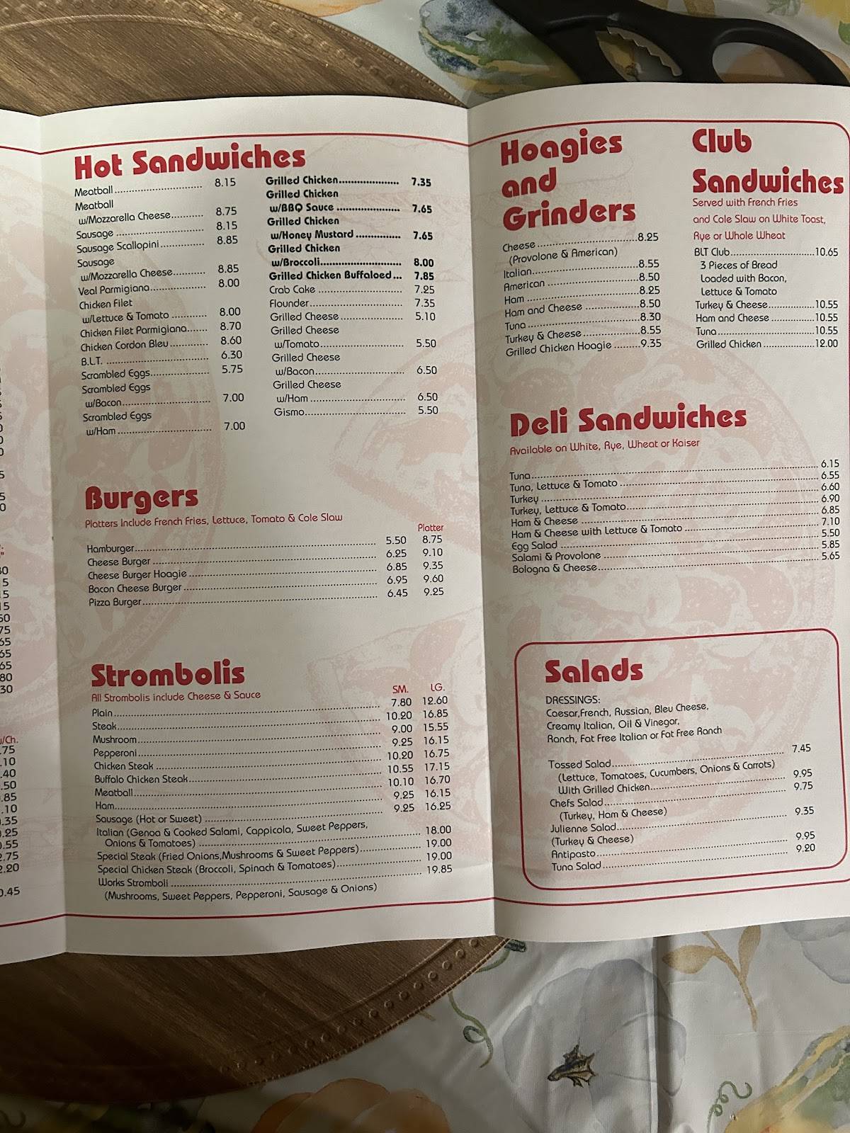Menu at Merc Brothers Pizzeria, Philadelphia
