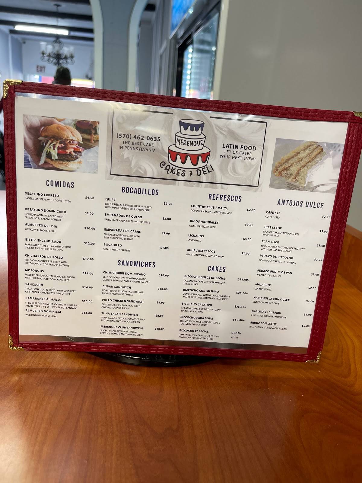 Menu at Merengue Cakes & Deli desserts, Shenandoah