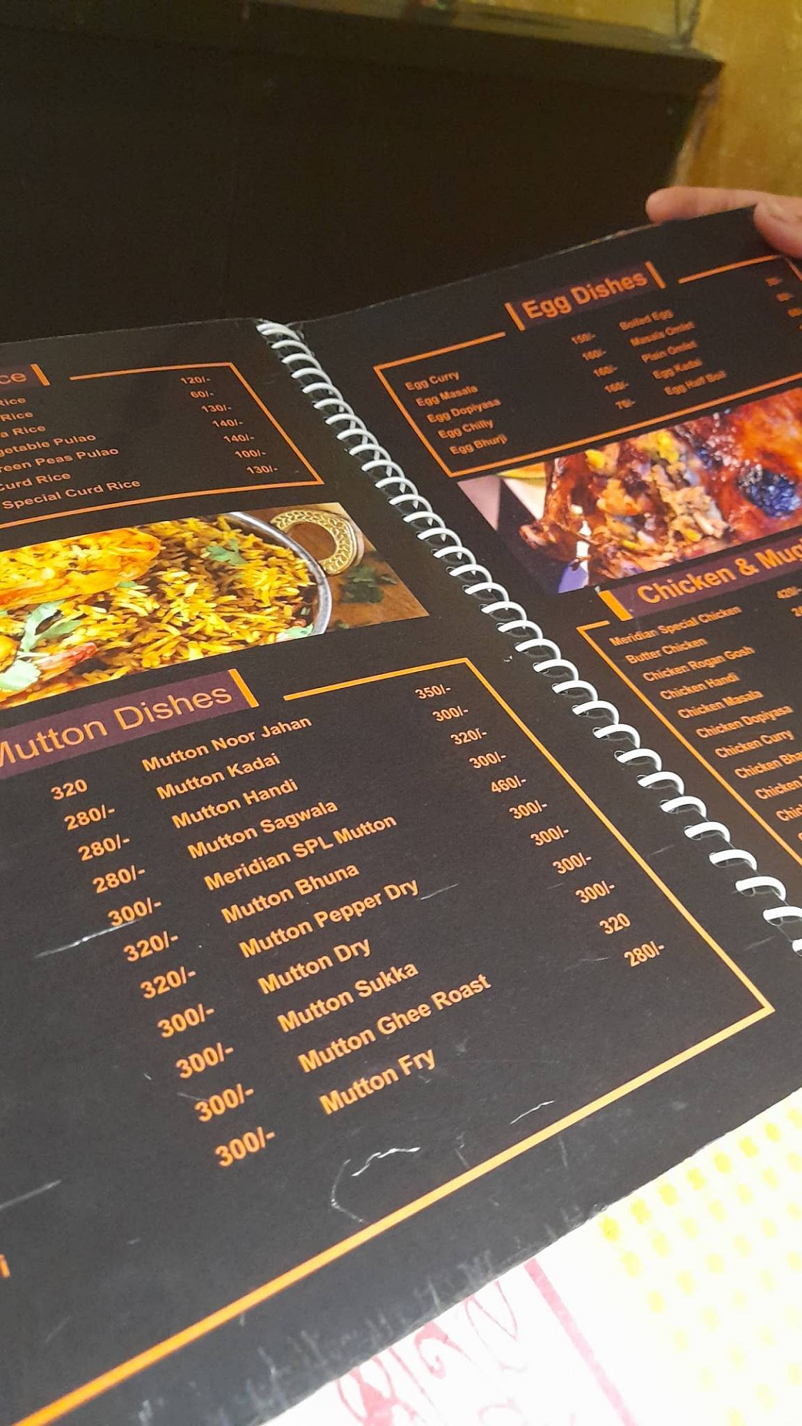 Menu at Meridian Hotel, Hassan