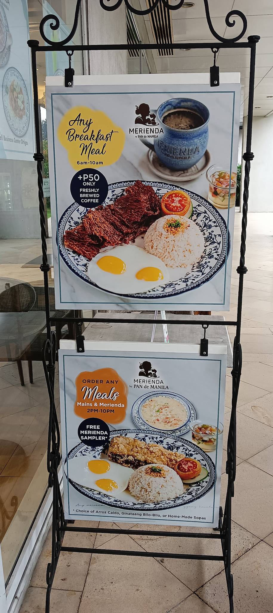 Menu at Merienda by Pan de Manila restaurant, Pasig