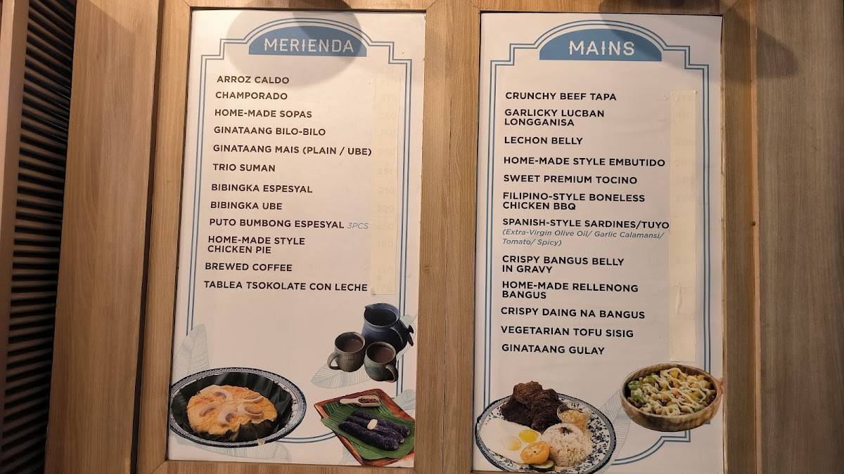 Carta del restaurante Merienda by Pan del Manila, Taguig, 9th Ave