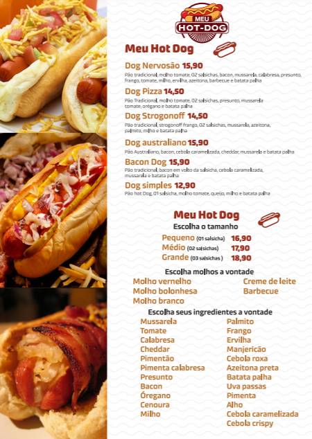 Menu em Meu Hot Dog restaurante, Rio Verde