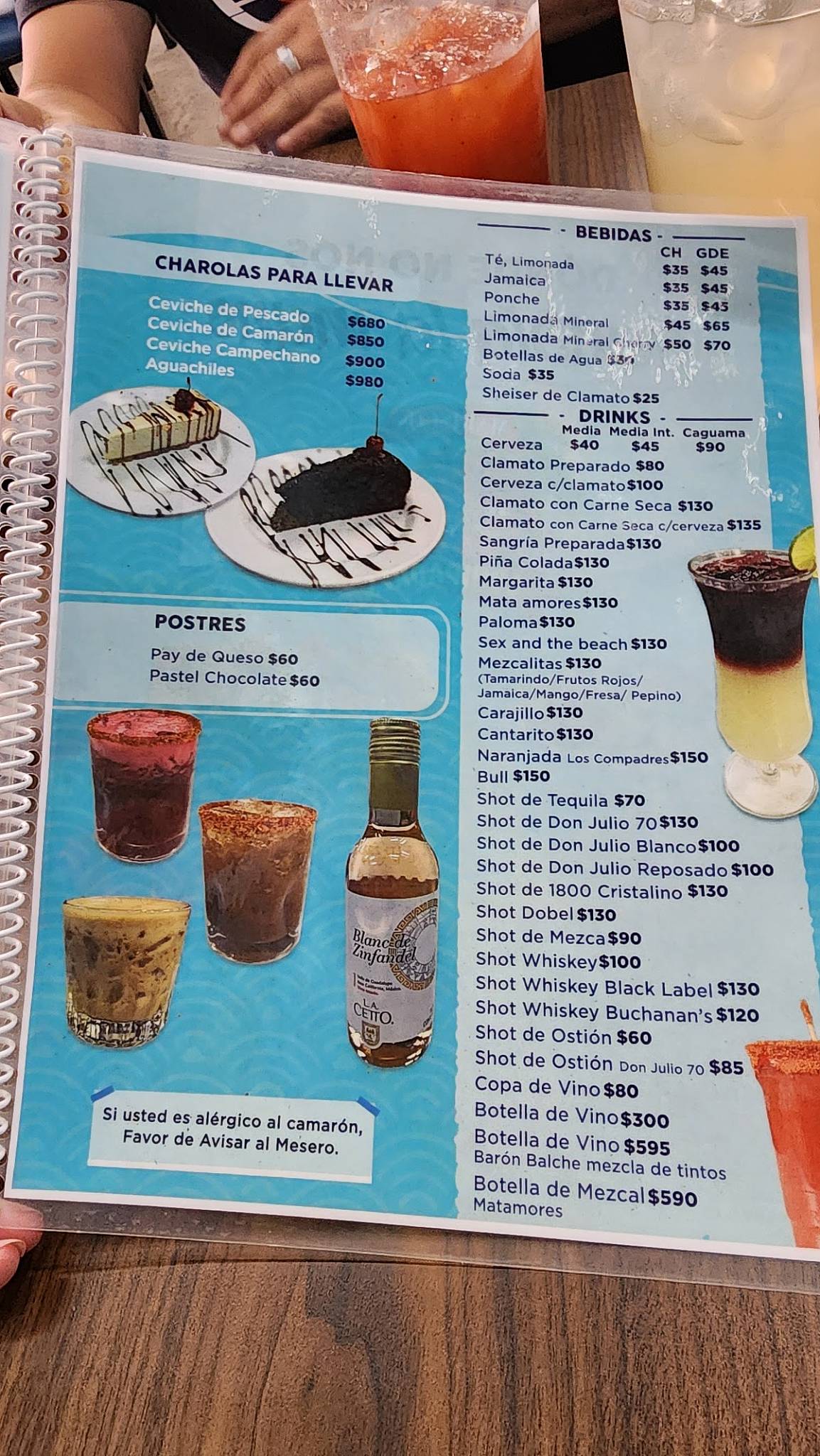 Menu at Mariscos Los Compadres restaurant, Mexicali, Av Pdte Gómez ...