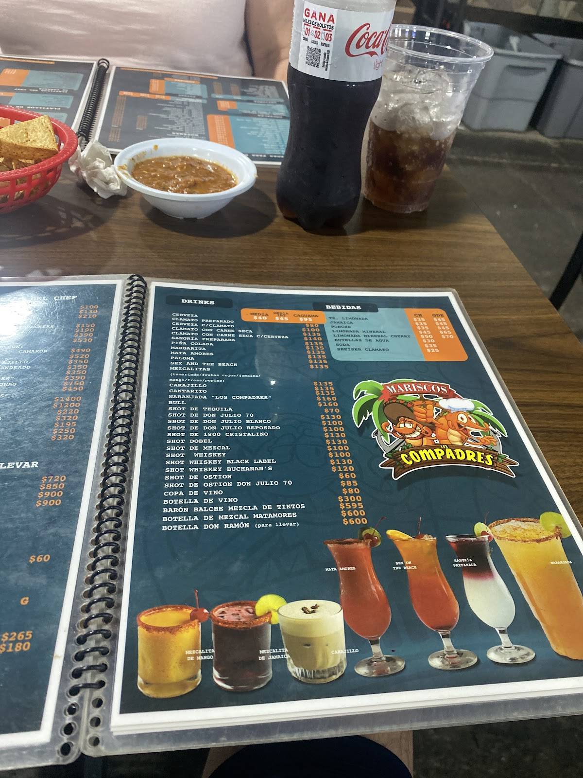 Menu at Mariscos Los Compadres restaurant, Mexicali, Av Pdte Gómez ...