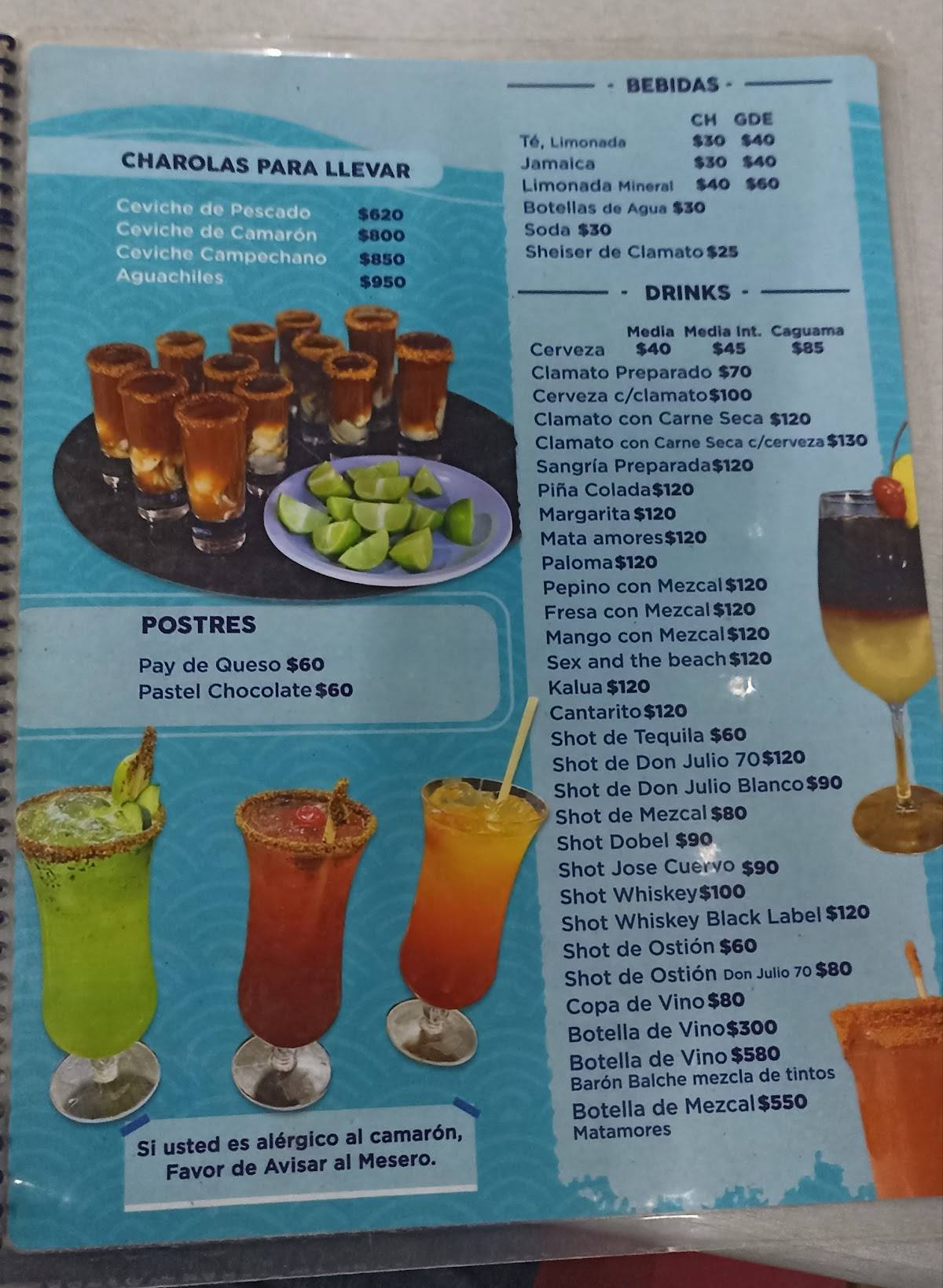 Menu at Mariscos Los Compadres restaurant, Mexicali, Av Pdte Gómez ...