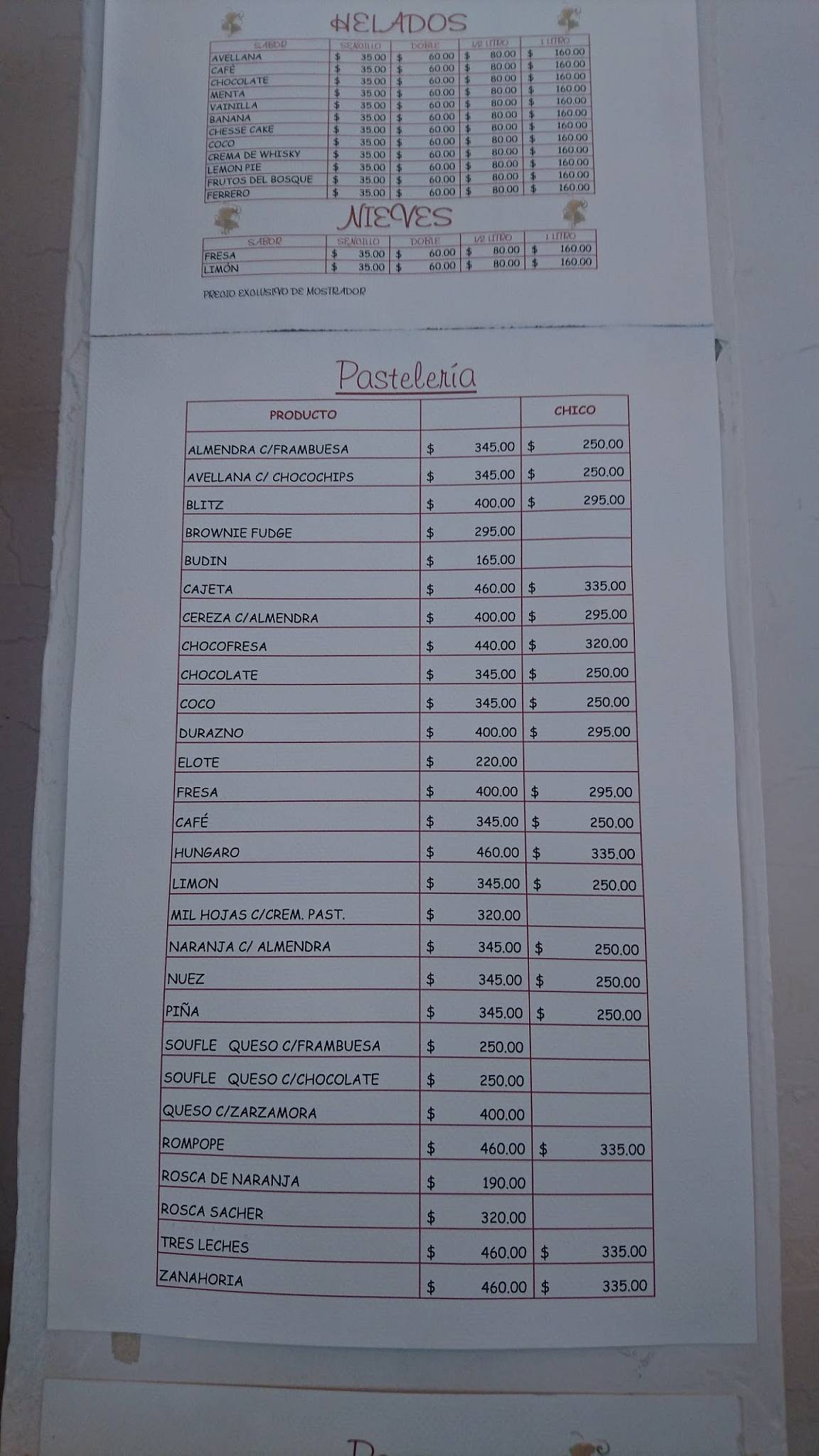 Carta de MAQUE café, Ciudad de México, Calle Ozuluama 4